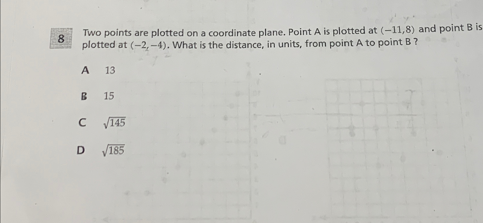 Solved 8 ﻿Two points are plotted on a coordinate plane. | Chegg.com