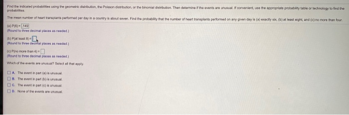 Solved Find the indicare probabilities using the geometric | Chegg.com
