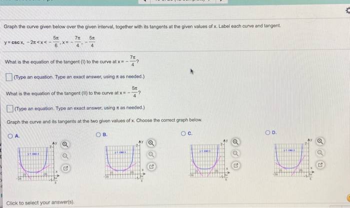 Solved Graph the curve given below over the given interval, | Chegg.com