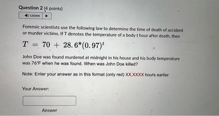 Solved Forensic scientists use the following law to | Chegg.com