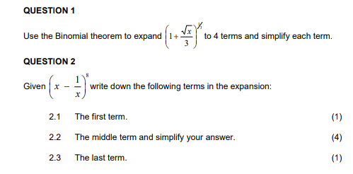 Solved Use the Binomial theorem to expand (1+3x)1/3 to 4 | Chegg.com