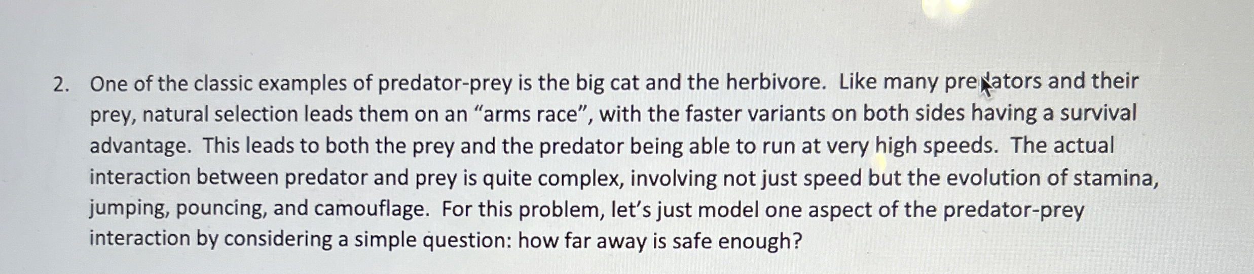Solved One of the classic examples of predator-prey is the | Chegg.com