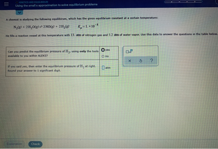 Solved = KINETICS AND EQUILSRUM Using the small x | Chegg.com