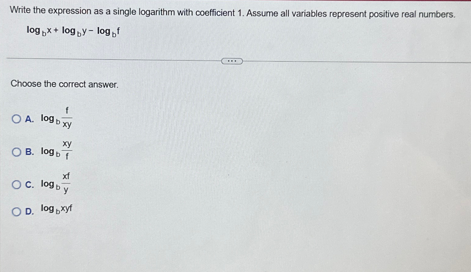 Solved Write the expression as a single logarithm with | Chegg.com