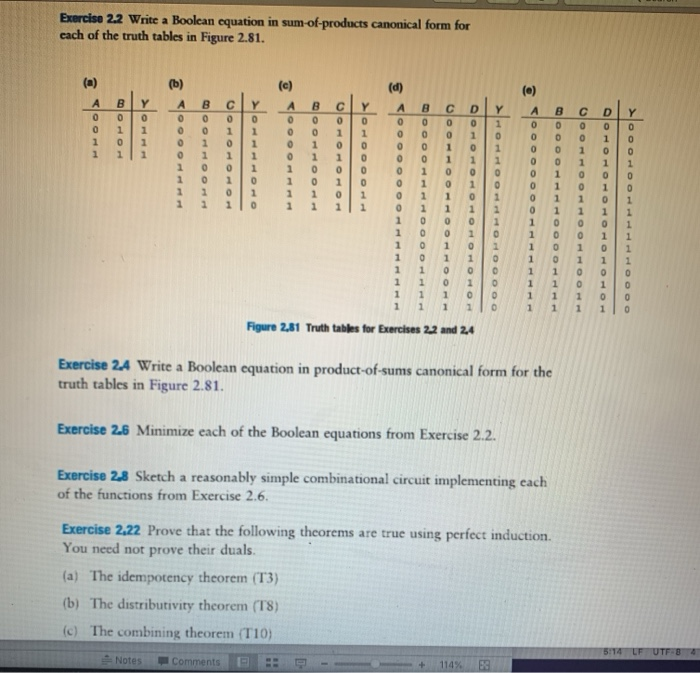 Solved Exercise 2.2 Write a Boolean equation in | Chegg.com