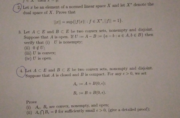 Solved Let u be an element of a normed linear space X and | Chegg.com