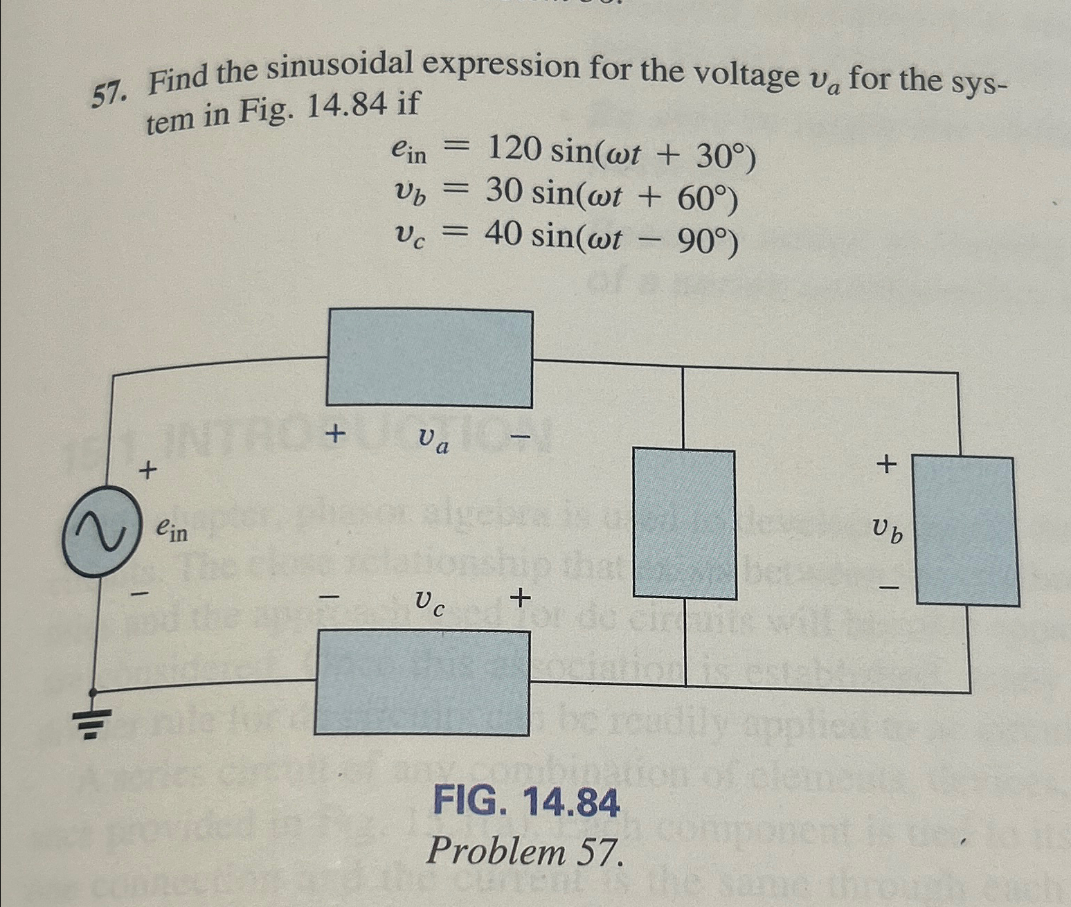 Solved Find the sinusoidal expression for the voltage va | Chegg.com