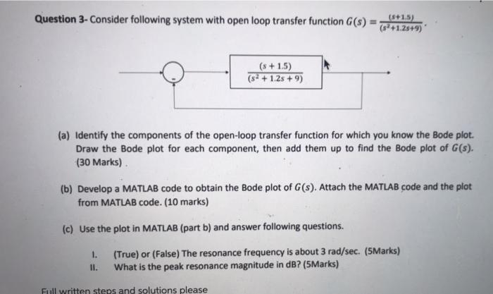 Solved Question 3- Consider following system with open loop | Chegg.com