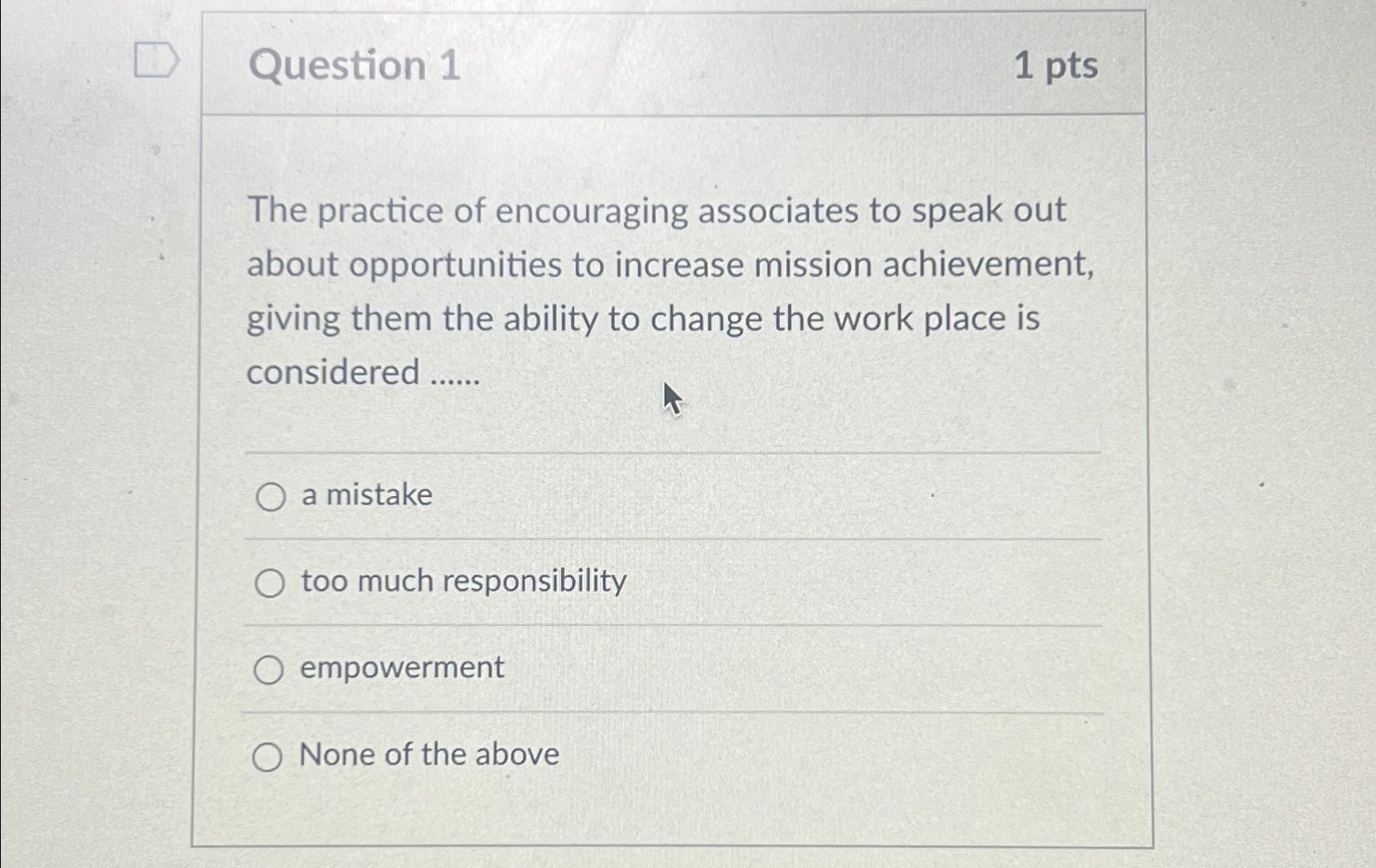 Solved Question 11ptsThe practice of encouraging associates | Chegg.com