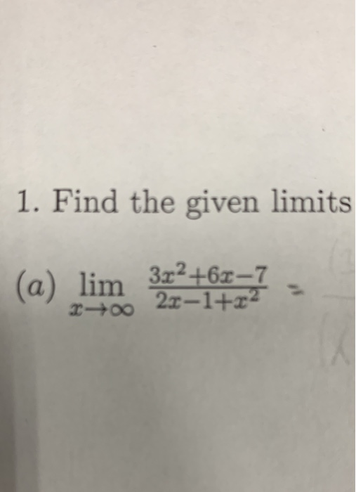Solved 1. Find the given limits | Chegg.com