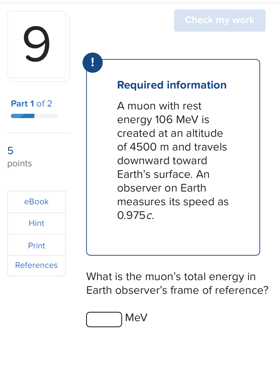 Solved Part 1 ﻿of 25pointseBookHintPrintReferencesRequired | Chegg.com