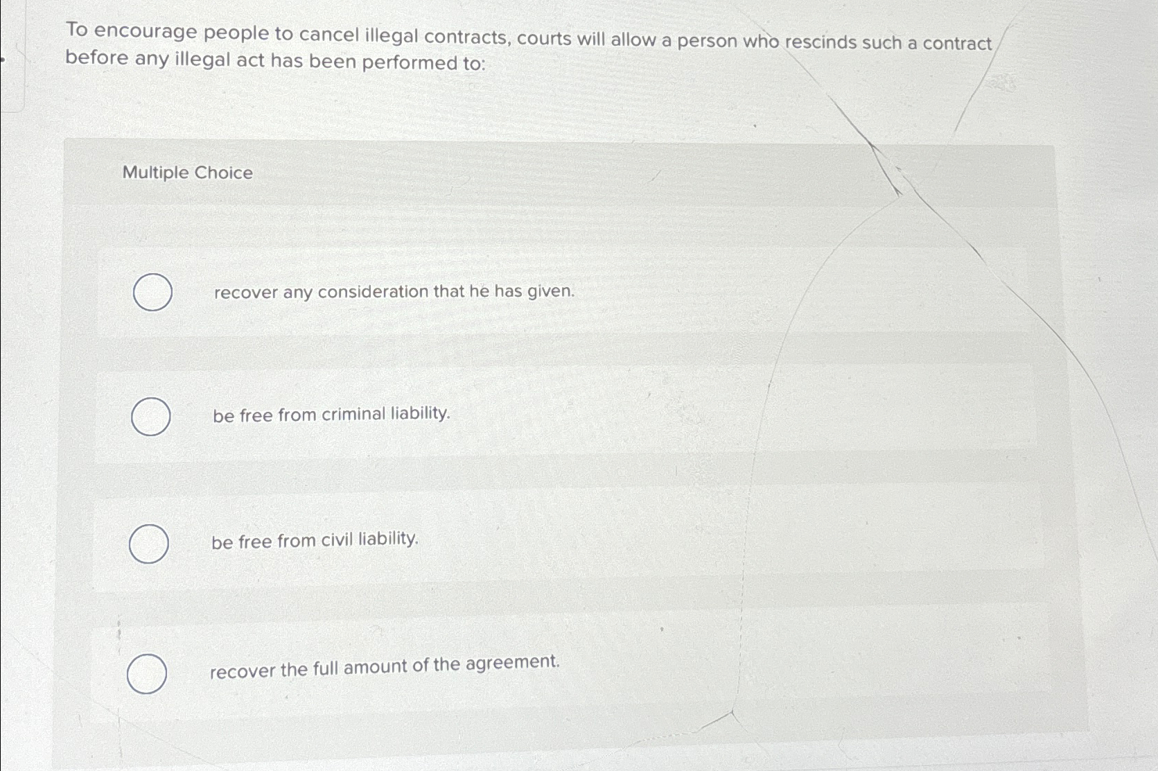 Solved To encourage people to cancel illegal contracts, | Chegg.com