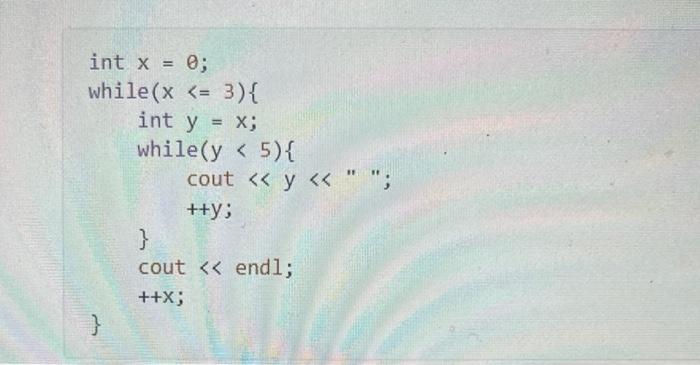 Solved int x = 0; while(x