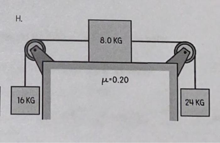 Solved Determine the acceleration of the system and tension | Chegg.com