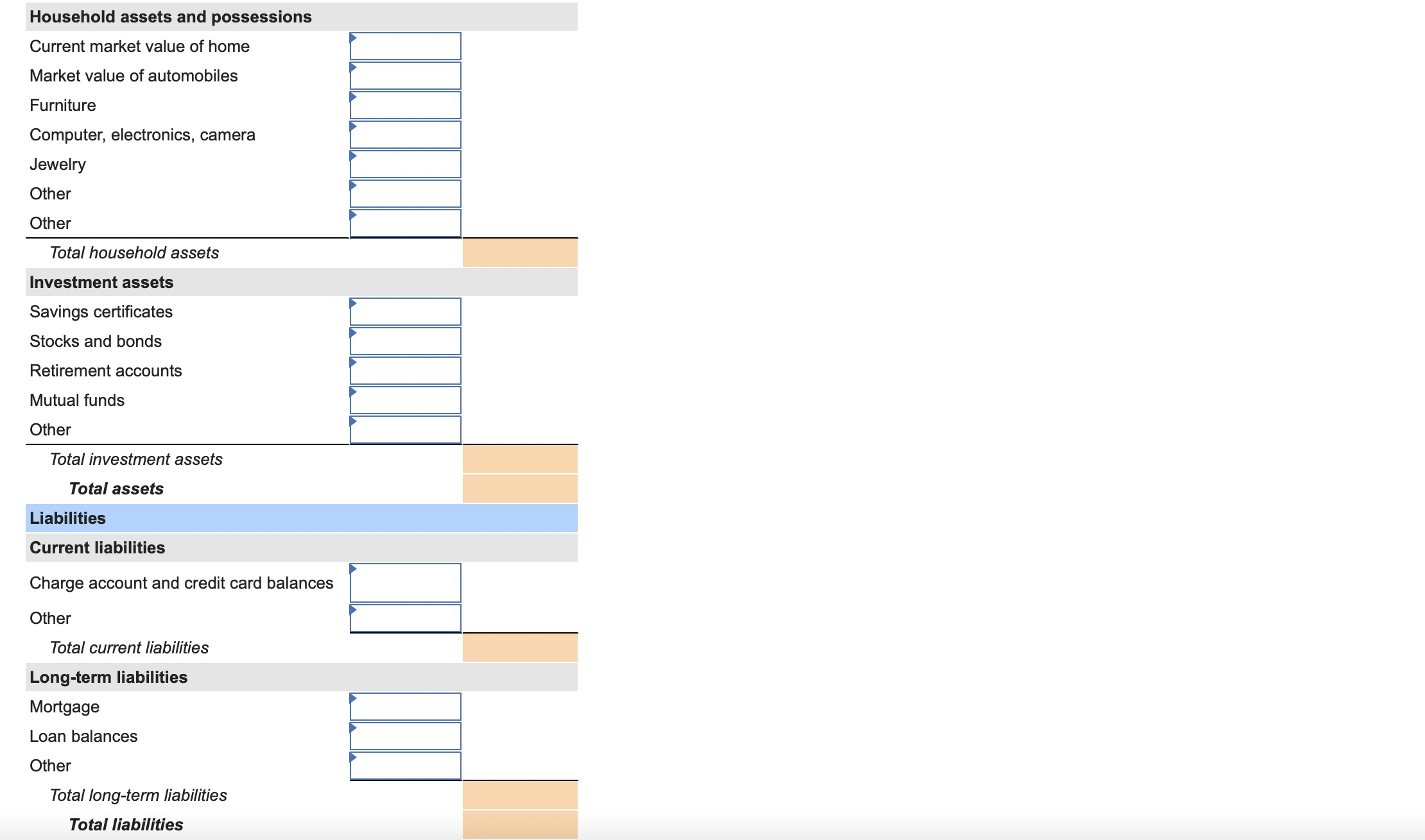 Solved Household assets and possessionsCurrent market value | Chegg.com