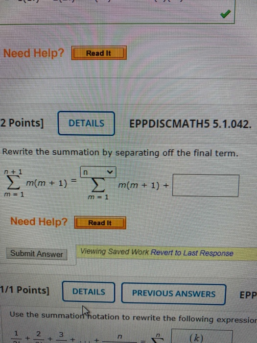 Solved Need Help? Read It 2 Points] DETAILS EPPDISCMATH5 | Chegg.com