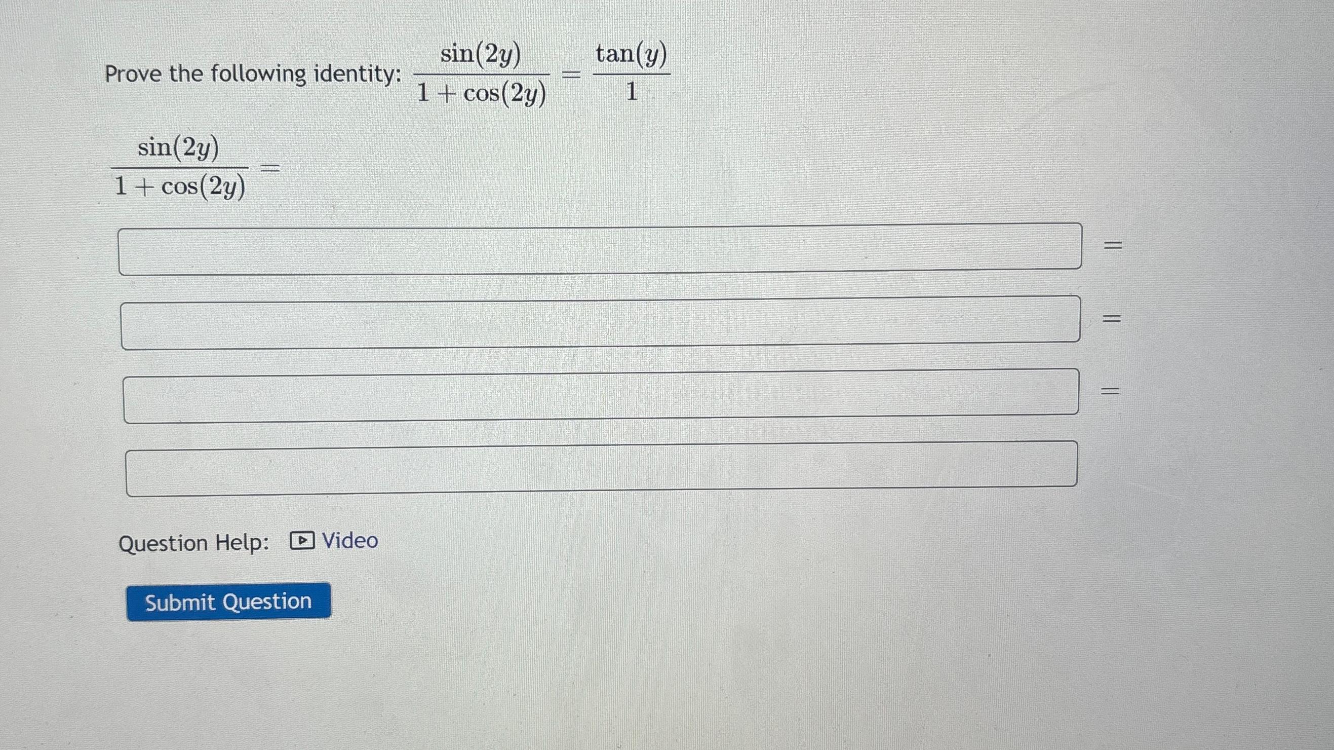 Solved Prove the following identity: | Chegg.com