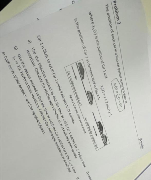 Solved problem 2 The position of each car in a two-car | Chegg.com