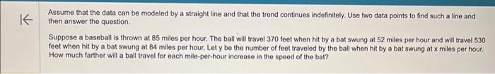 Solved Assume that the data can be modeled by a straight | Chegg.com