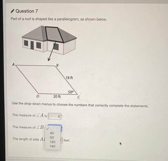 Solved Question 7 Part of a roof is shaped like a | Chegg.com