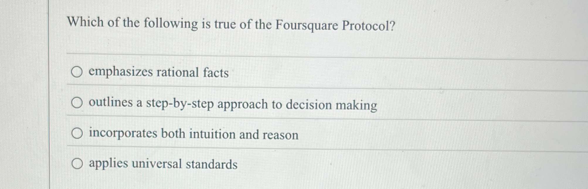 Solved Which of the following is true of the Foursquare | Chegg.com