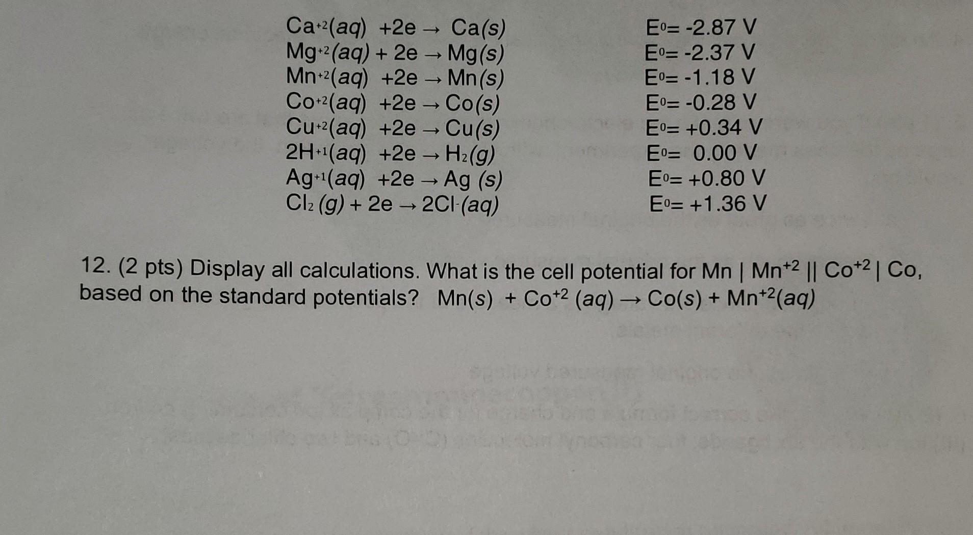 Solved 12. Display all calculations What is the cell | Chegg.com