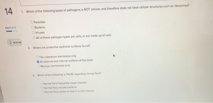 Solved 14 1 Which of the following types of pathogens Is NOT | Chegg.com
