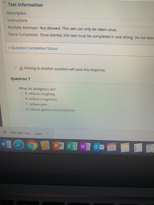 Solved * Test Information Description Instructions Multiple | Chegg.com