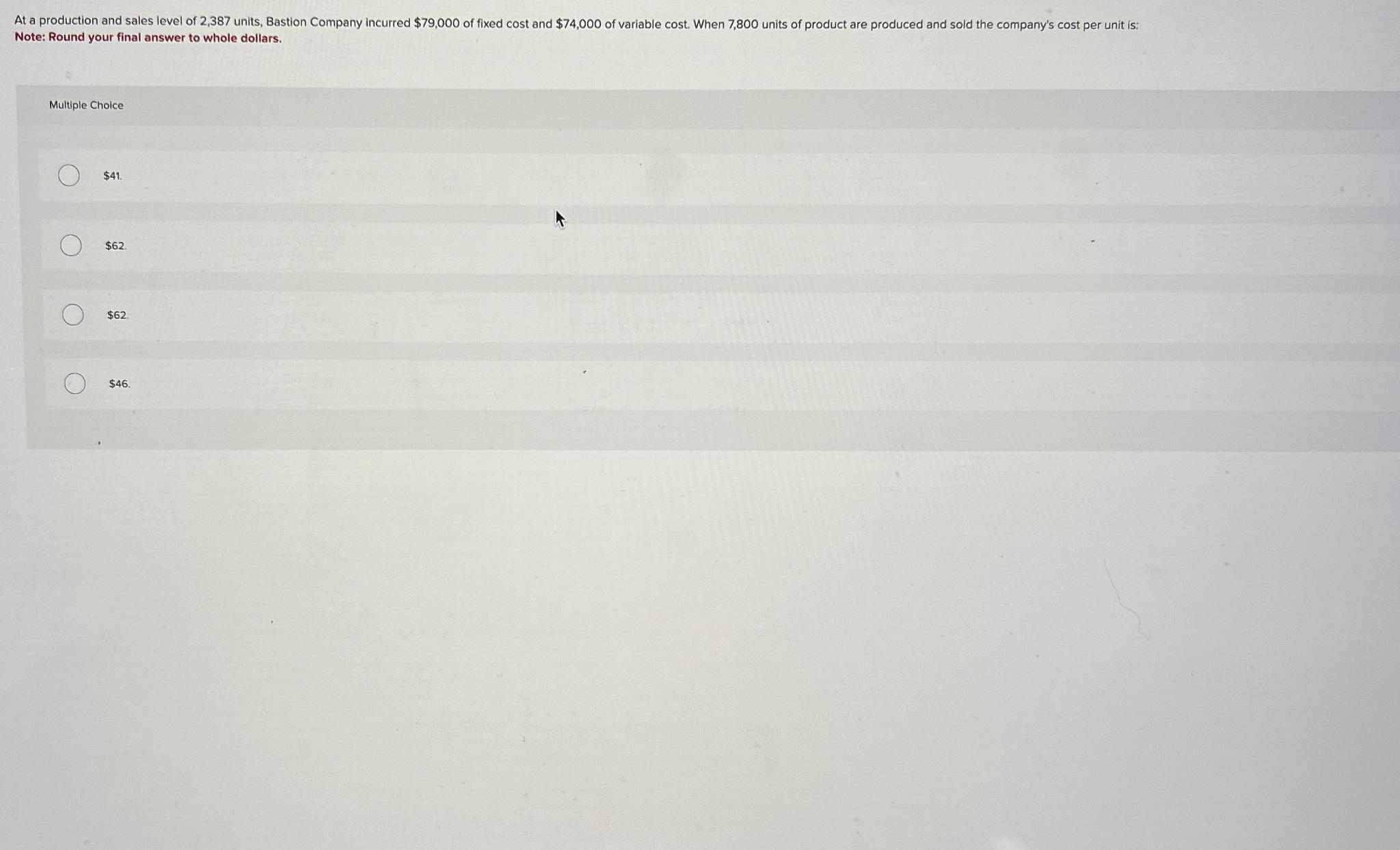 Solved Note: Round your final answer to whole | Chegg.com