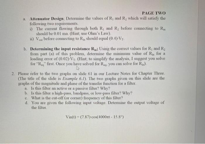 Solved 1. A sensor has a Thevenin equivalent circuit with | Chegg.com