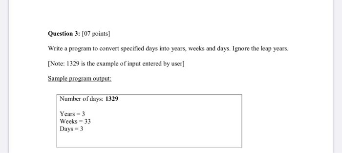 Solved Question 3 07 Points Write A Program To Convert 