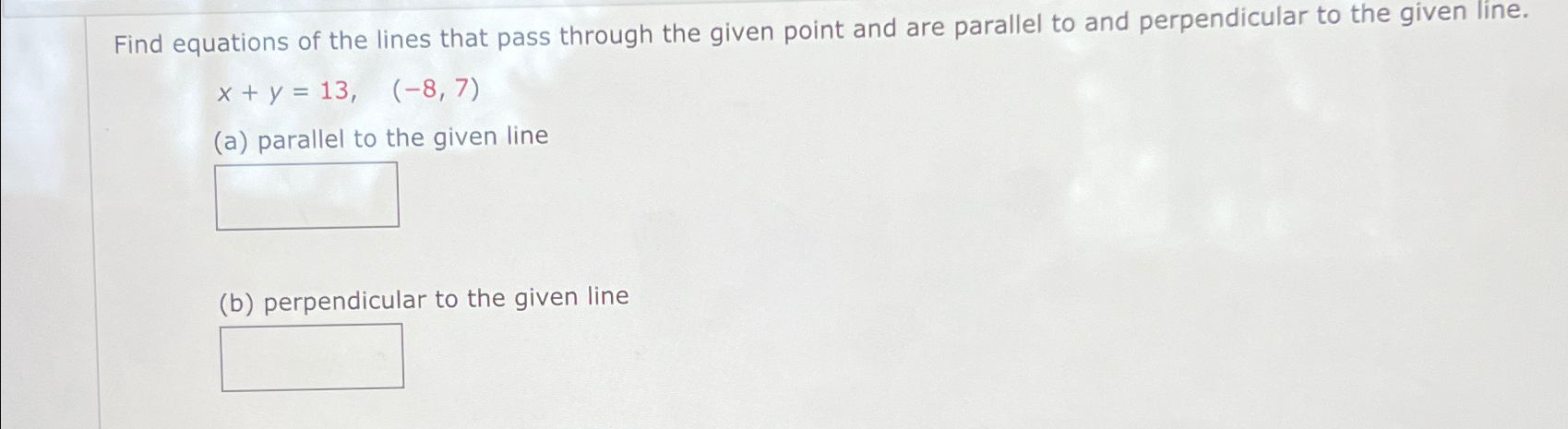 Solved Find equations of the lines that pass through the | Chegg.com