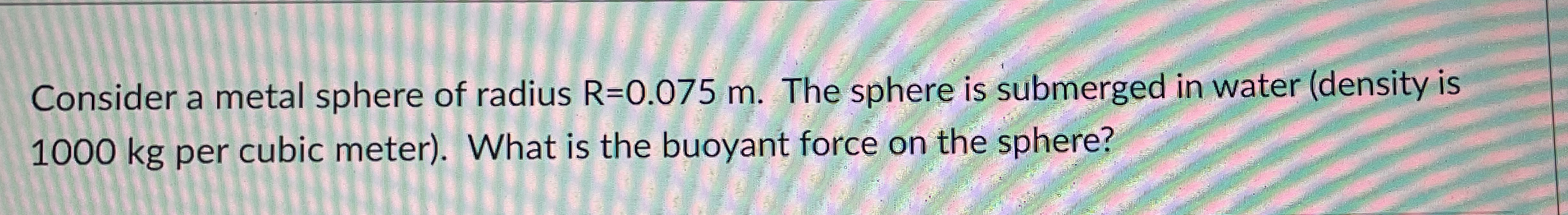 Solved Consider a metal sphere of radius R=0.075m. ﻿The | Chegg.com