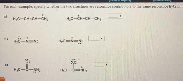 Solved For each example, specify whether the two structures | Chegg.com