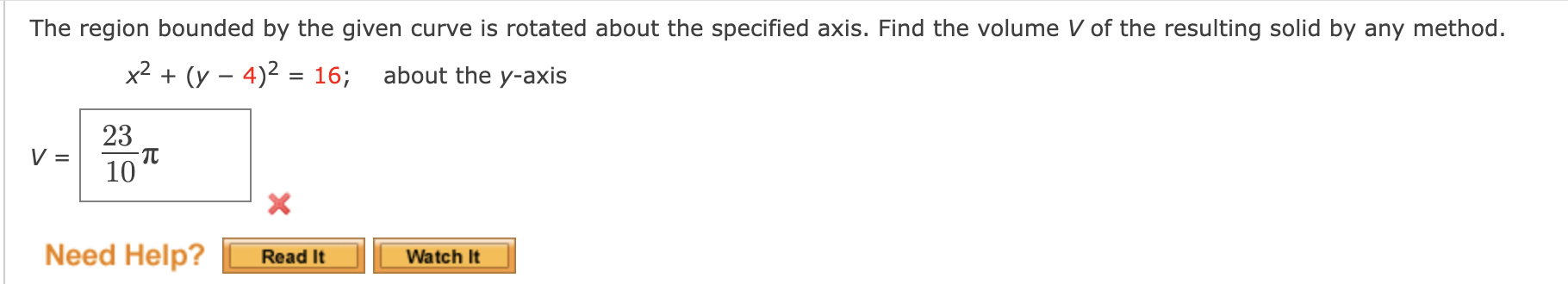 Solved The region bounded by the given curve is rotated | Chegg.com
