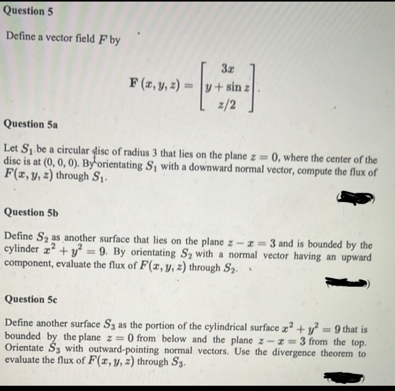 Solved Question 5Define a vector field F | Chegg.com