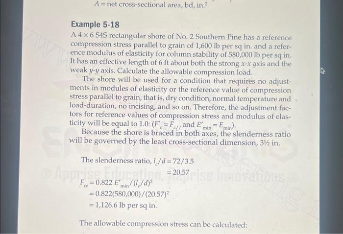 Solved Shoring allowable load evaluation: a Recalculate the | Chegg.com