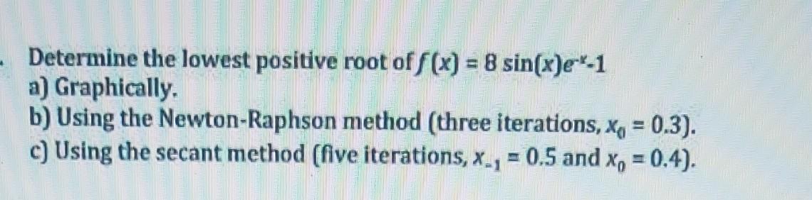 Solved Determine the lowest positive root of | Chegg.com