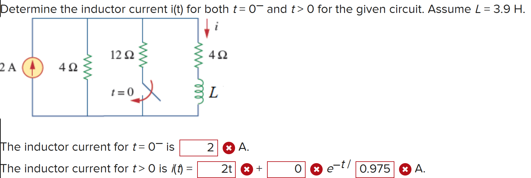 Solved Determine the inductor current i(t) ﻿for both | Chegg.com