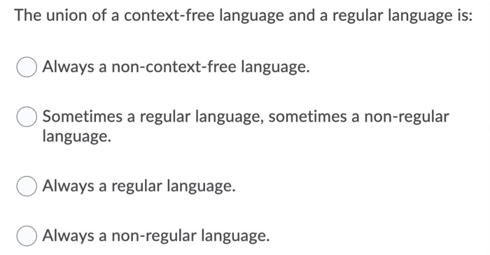Solved The union of a context-free language and a regular | Chegg.com