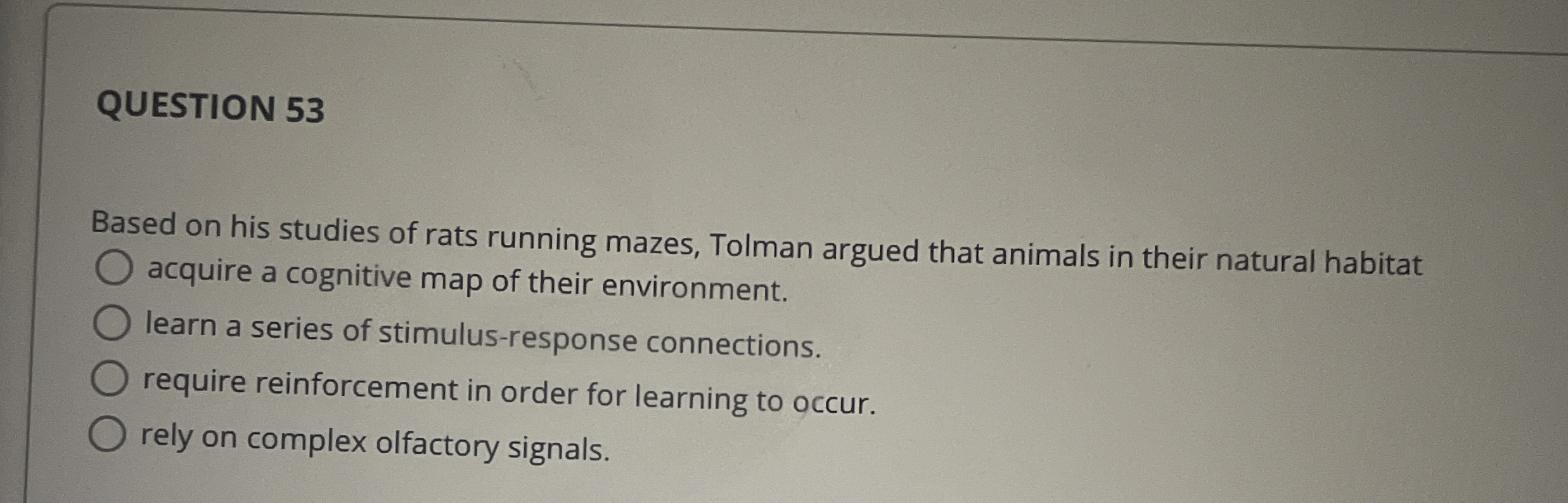 Solved QUESTION 53Based on his studies of rats running | Chegg.com