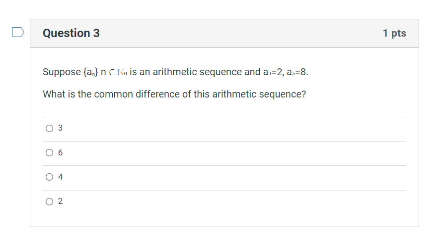 Solved Question 3Suppose {an}ninN0 ﻿is an arithmetic | Chegg.com