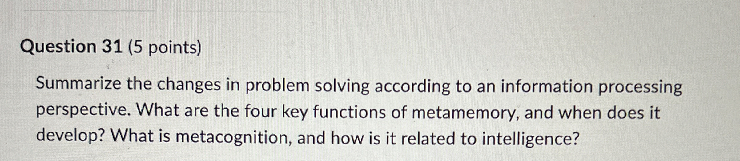 Solved Question 31 (5 ﻿points)Summarize the changes in | Chegg.com