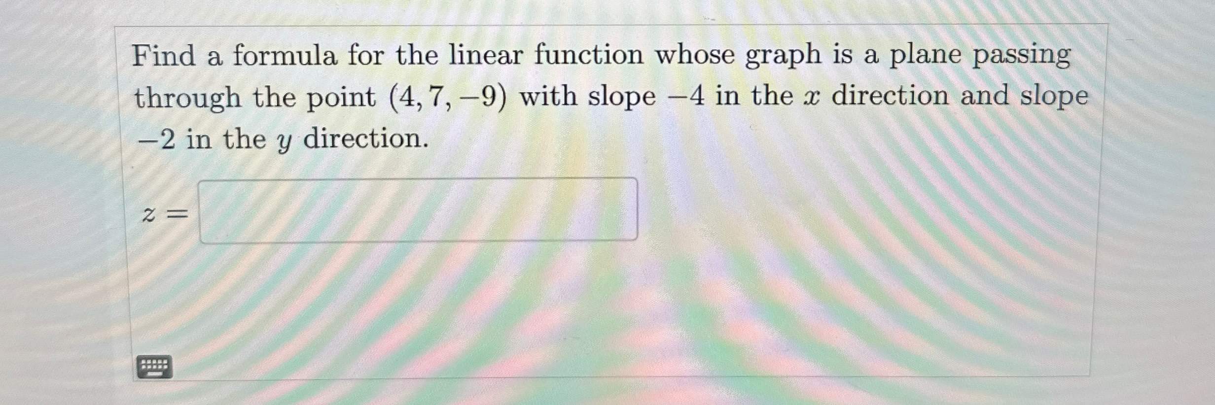 Solved Find a formula for the linear function whose graph is | Chegg.com