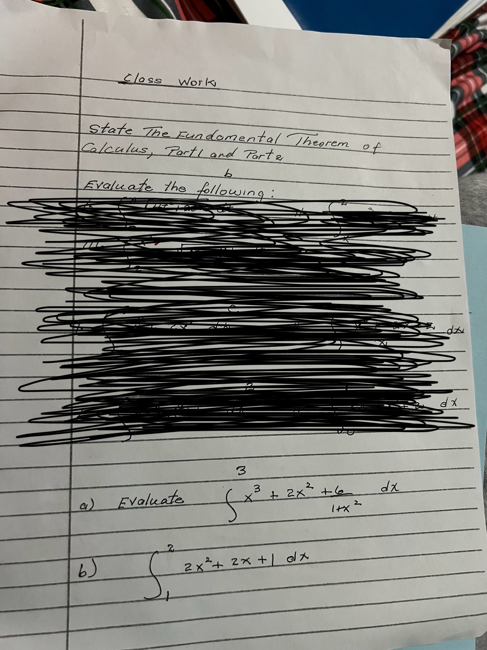 Solved class WorkState The Eundamental Theorem of Calculus, | Chegg.com