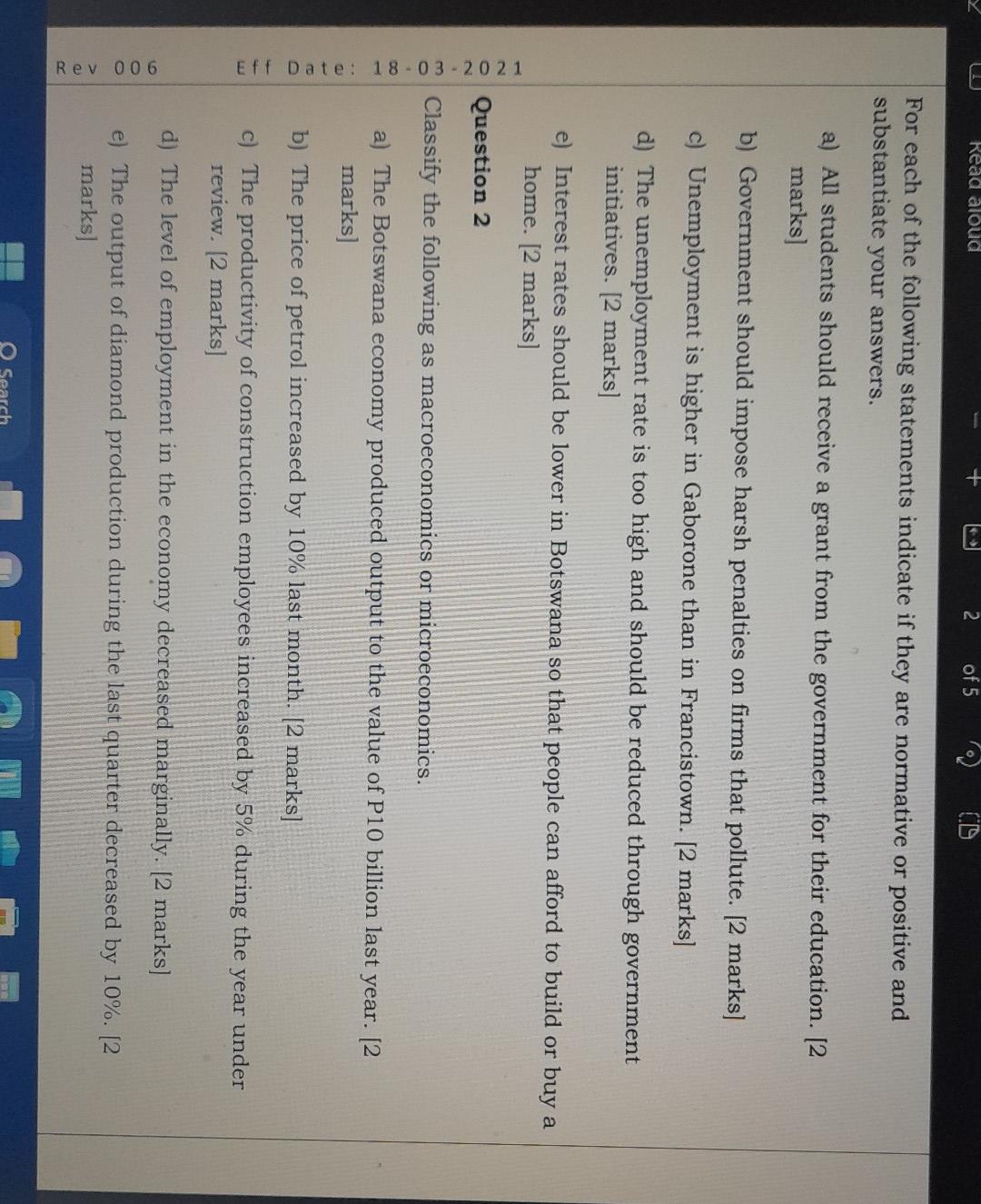 Solved For each of the following statements indicate if they | Chegg.com