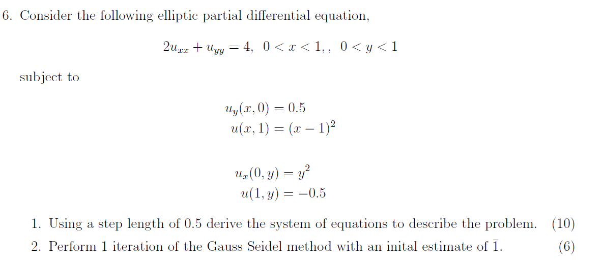 Solved Consider the following elliptic partial differential | Chegg.com