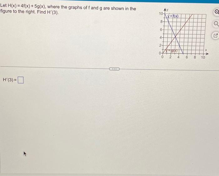Solved Let H(x)=4f(x)+5g(x), where the graphs of f and g are | Chegg.com