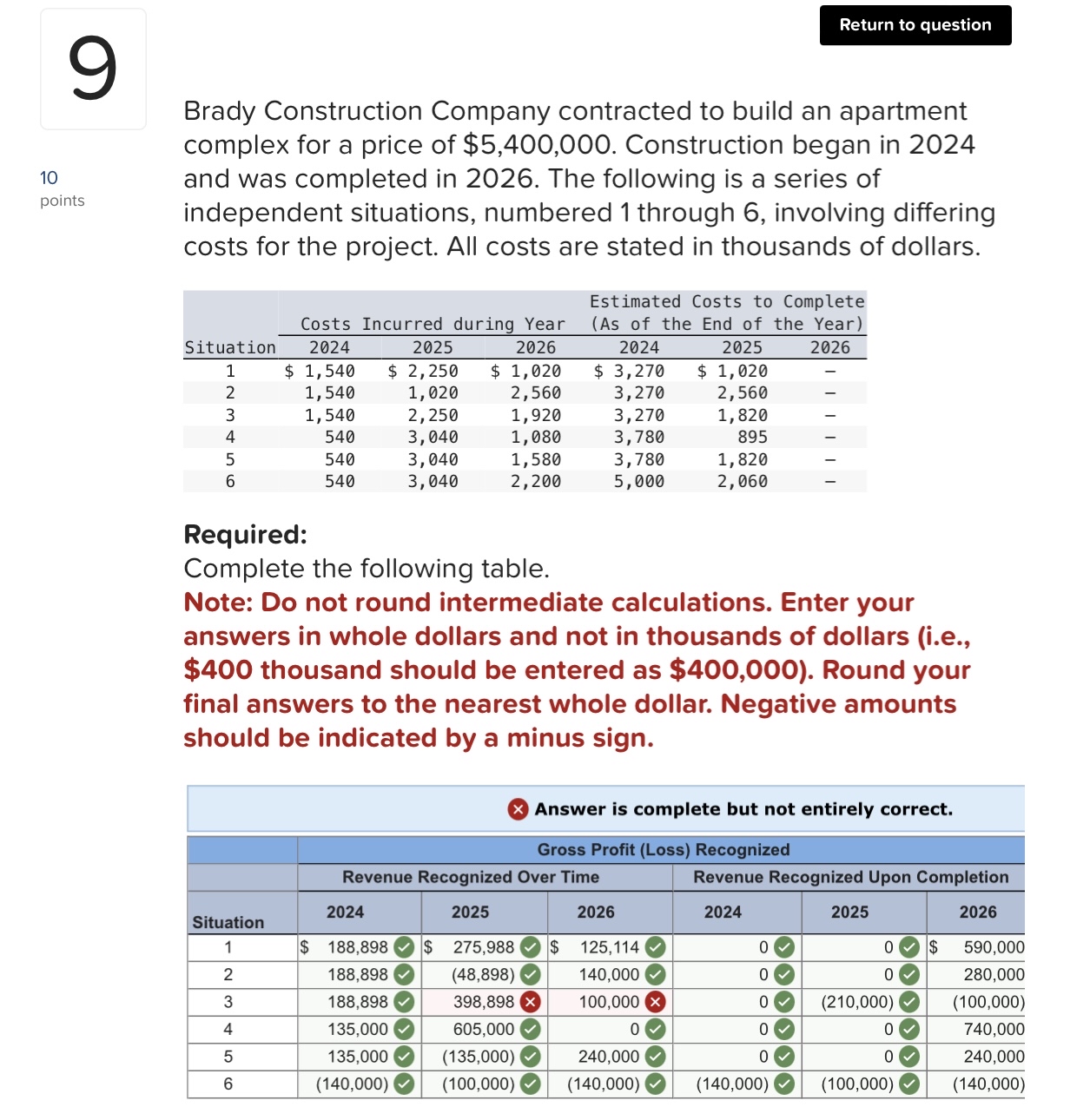 Solved Brady Construction Company contracted to build an | Chegg.com