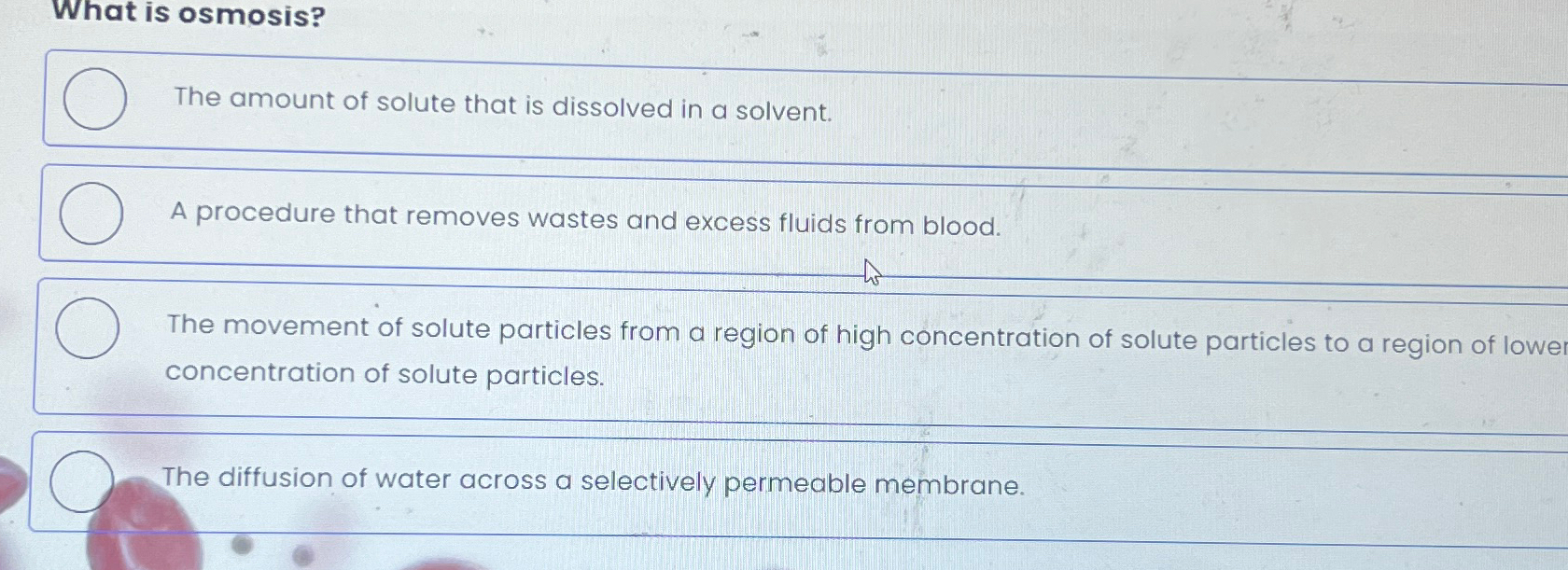 What is osmosis?The amount of solute that is | Chegg.com
